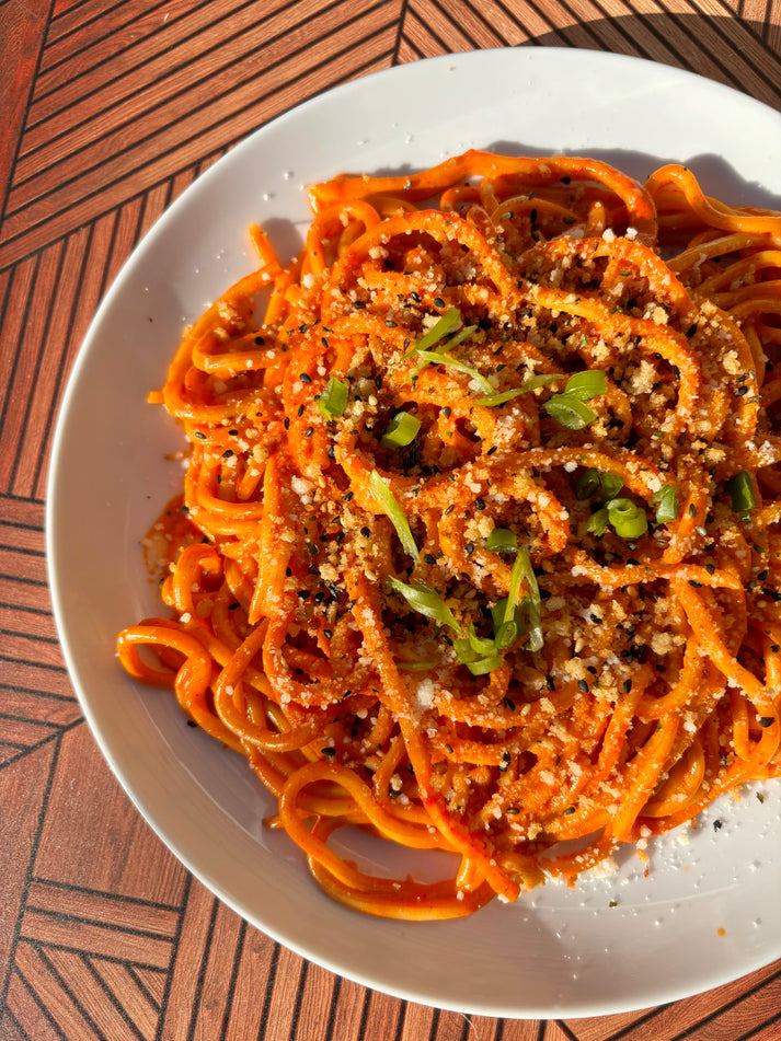 12/20 Creamy Gochujang Spaghetti with Furikake Bread Crumbs, Parmesan ...